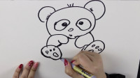 小详简笔画教程:三分钟视频教会你画一只可爱的小熊猫,快拿起笔一起...