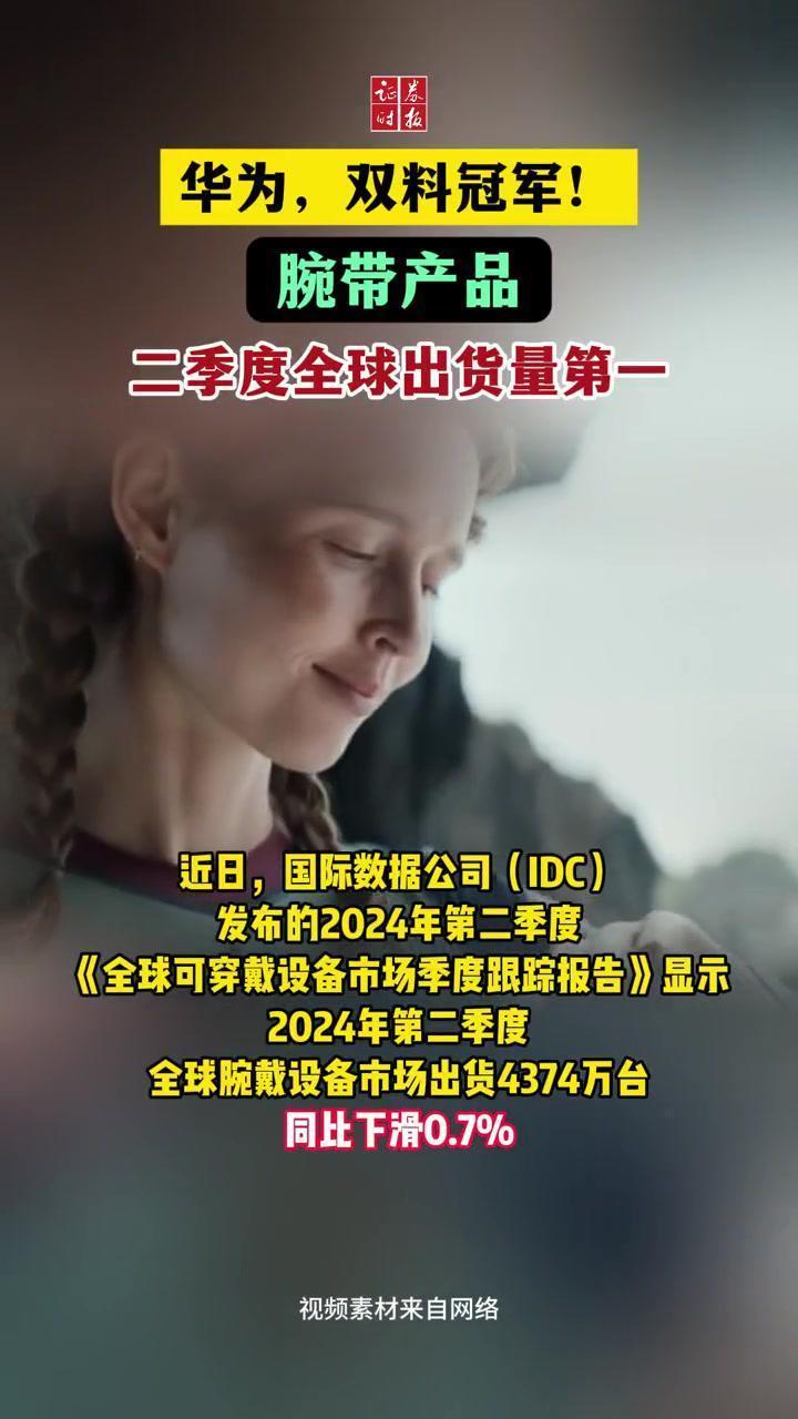 华为,双料冠军!腕带产品二季度全球出货量第一#华为#手表#华为穿戴