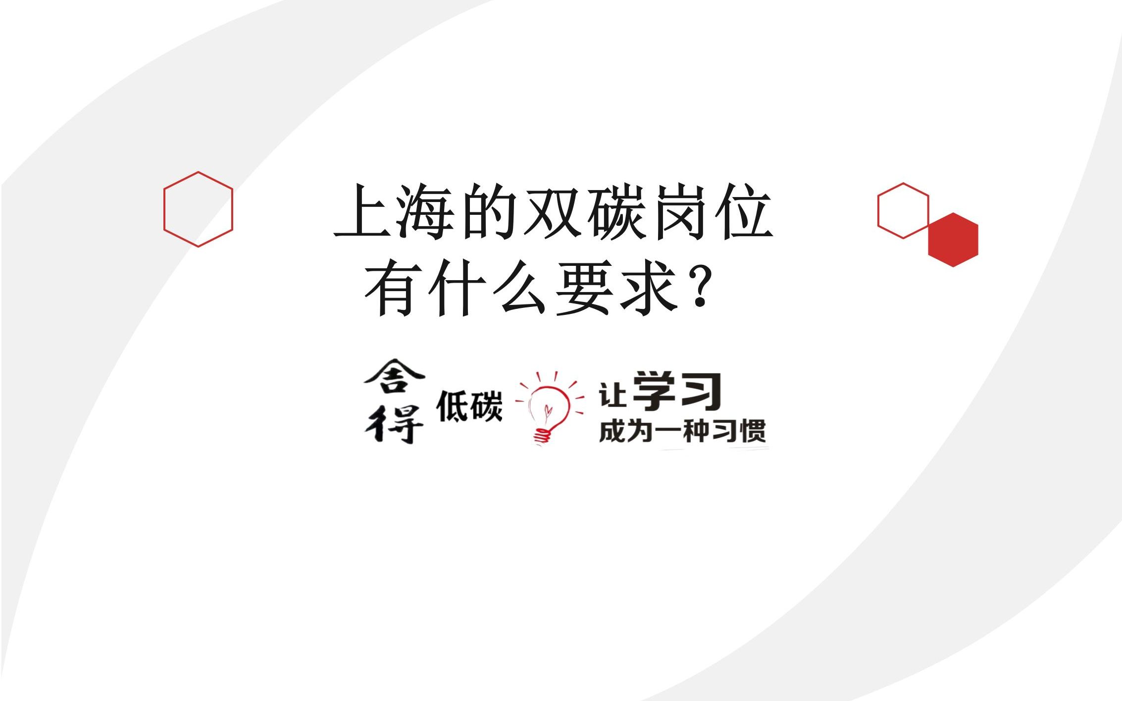 上海的双碳岗位有什么要求