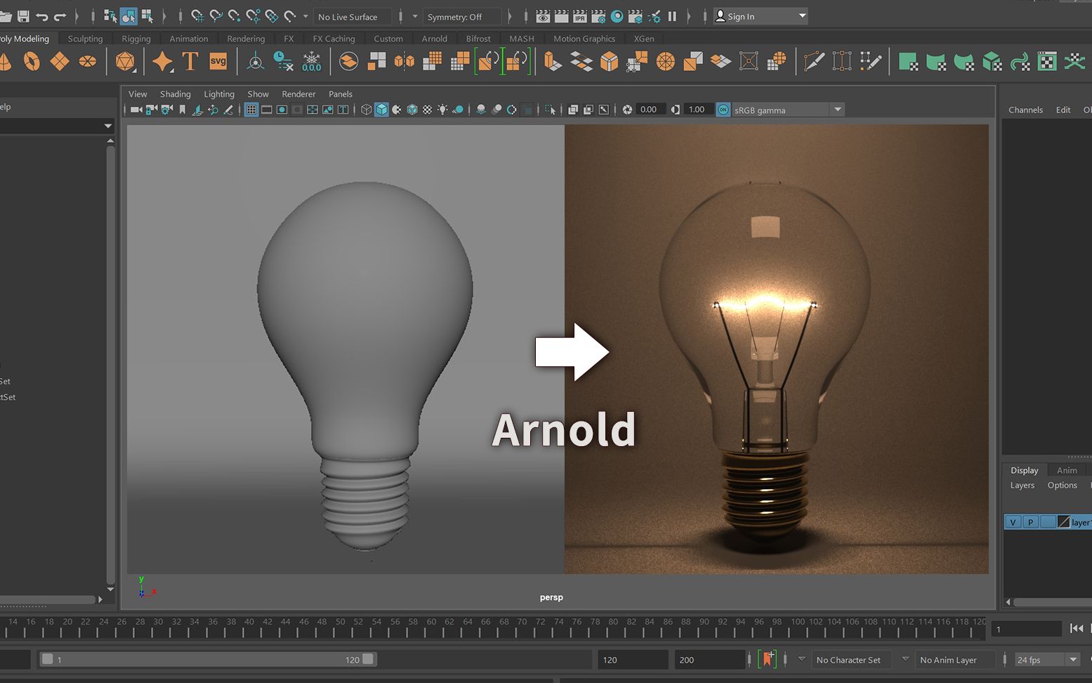 Maya教学:Arnold渲染灯泡发光