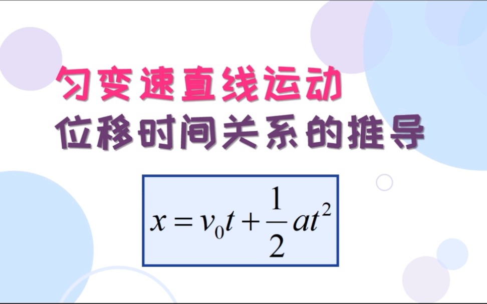 【高中物理】匀变速直线运动 位移时间关系的推导 数形结合