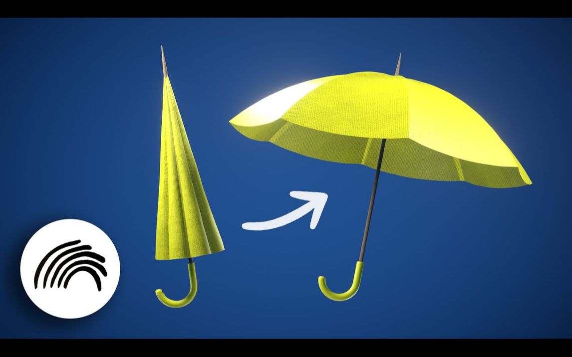 Blender 2.90 全网最快的雨伞建模和动画?
