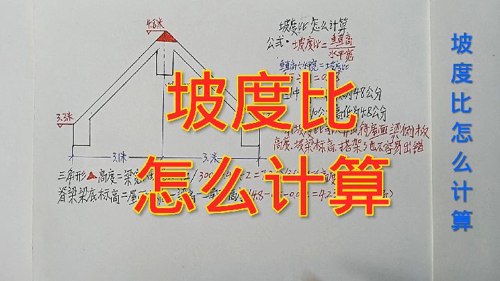 坡度比怎么计算?斜屋面梁底标高怎么计算?
