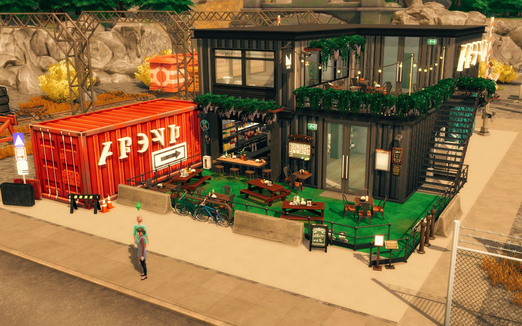 【伊月推荐】N0047 模拟人生4 Nocc房子 常青港 俱乐部 烧烤酒吧 30x20