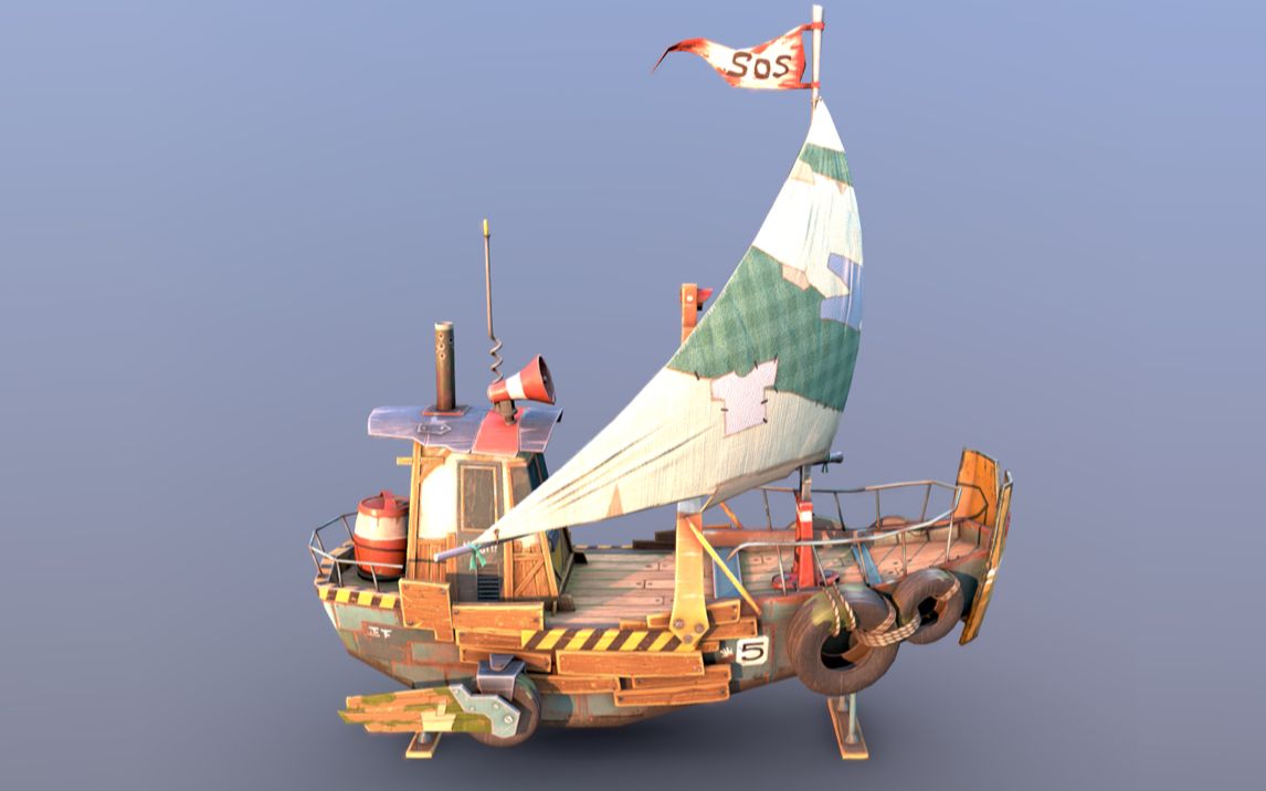 【maya建模】游戏场景“船只”模型制作,3d场景建模教程!