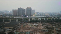 厦门北-北京南方向动车组列车,通过90度急转弯,高速奔向北京方向