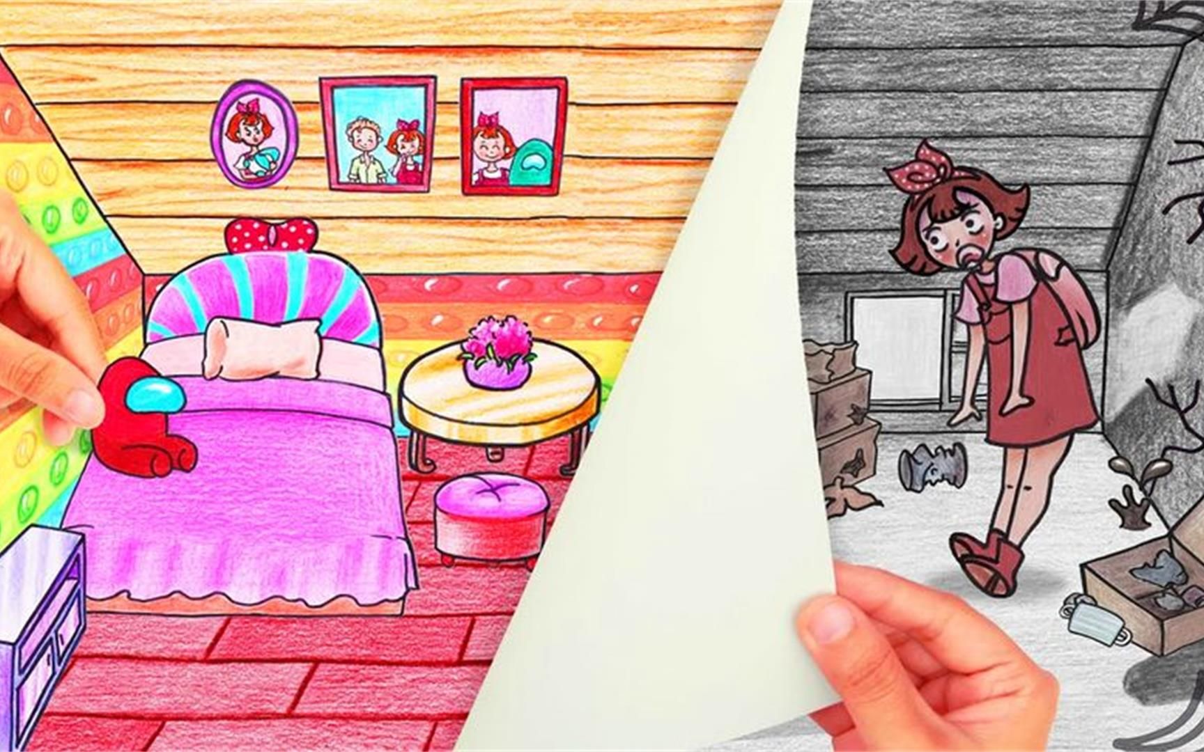 趣味定格动画:帮助朵朵收拾破旧的房间,最后的效果会满意吗