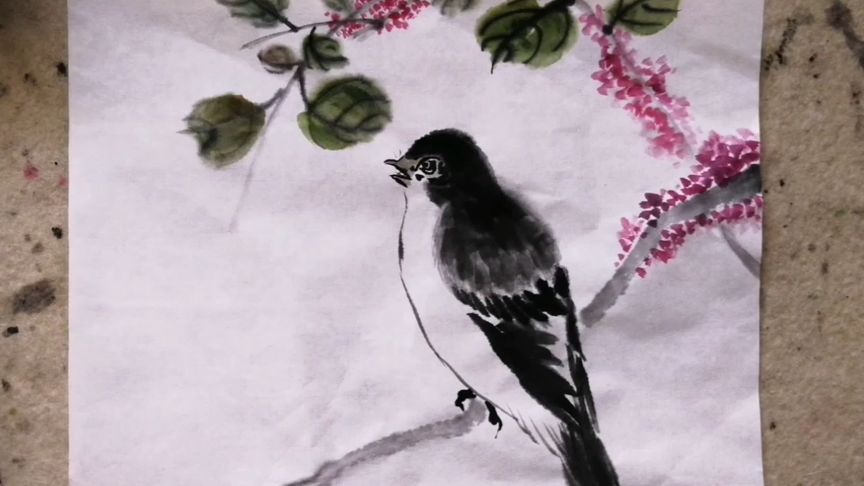国画鸟的画法,以形写神,注意细节