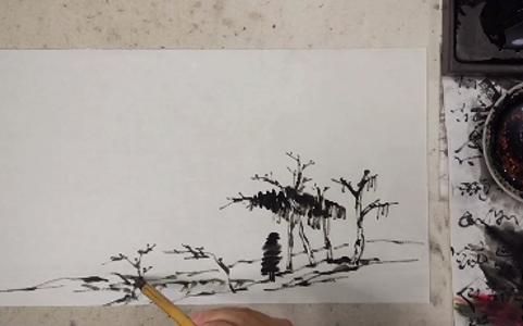 简笔山水
