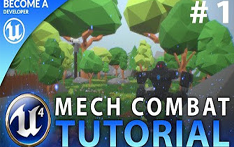 【UE4(虚幻4)教程】机械战斗游戏-虚幻引擎4入门课程 【1-43p】【...