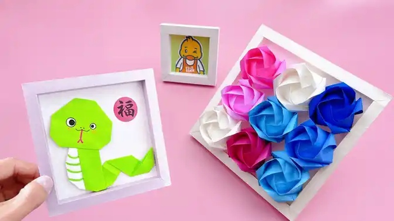 自制漂亮的3D立体纸相框,非常简单,手工DIY折纸教程