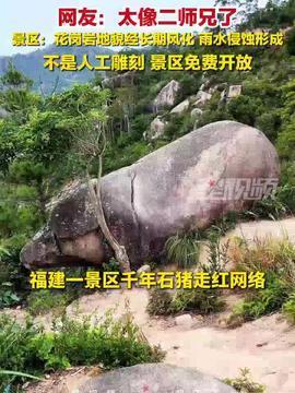 景区回应千年石猪走红网络:花岗岩地貌经长期风化、雨水侵蚀形成