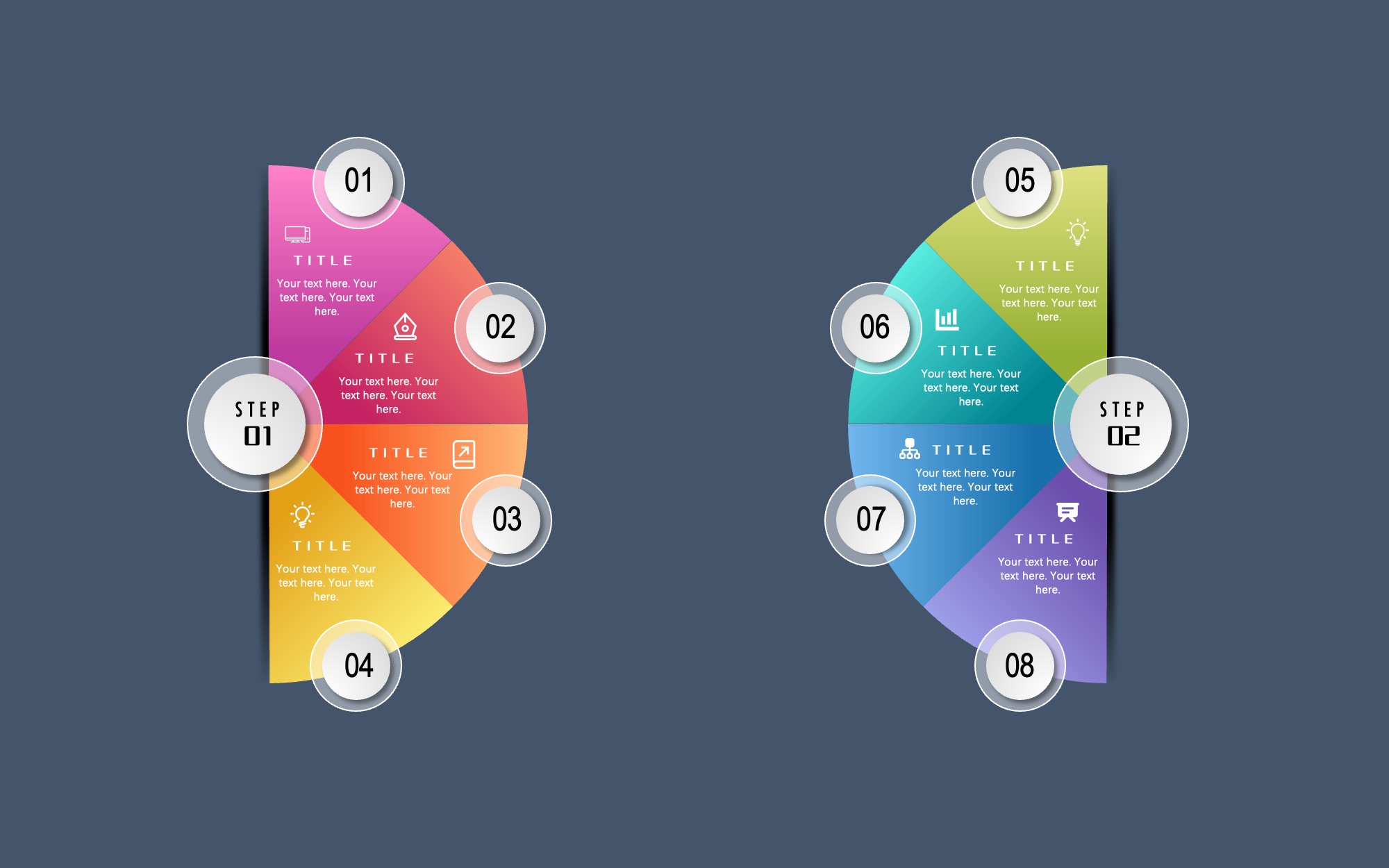 PPT一招鲜——双半圆信息图