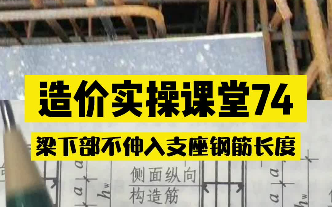 梁下部不伸入支座钢筋长度 - 造价实操课堂74