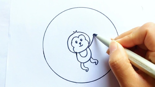 3871. 简单的小猴子怎么画?创意简笔画,儿童画,少儿创意美术