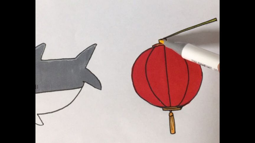 画画教程,儿童简笔画灯笼ߏ�!