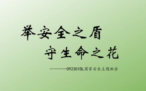 “举安全之盾 守生命之花”| 092301DL国家安全主题班会