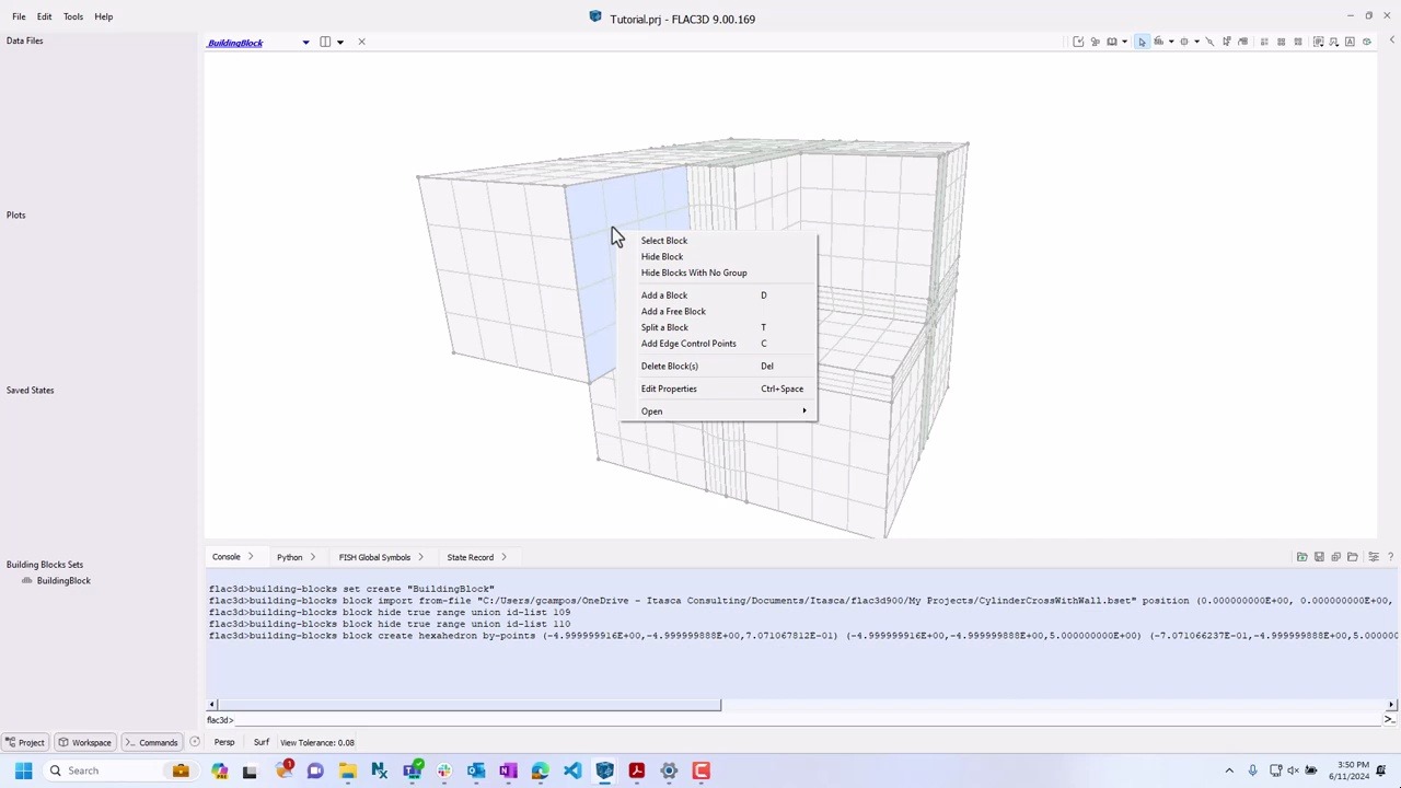 FLAC3D使用教程_如何新建项目Building Blocks Set