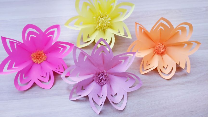 很简单的剪纸花,做法很简单,手工剪纸视频教程