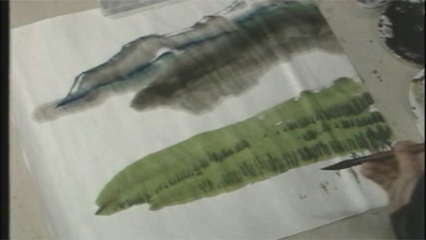 山水画技法的基本功-破墨法之墨破色