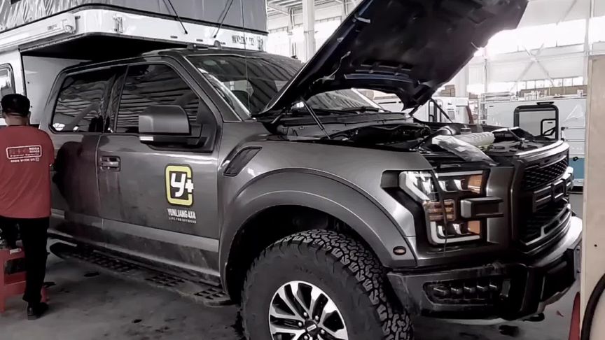 猛禽上装皮卡背驮房箱!#猛禽f150 #房车 #越野