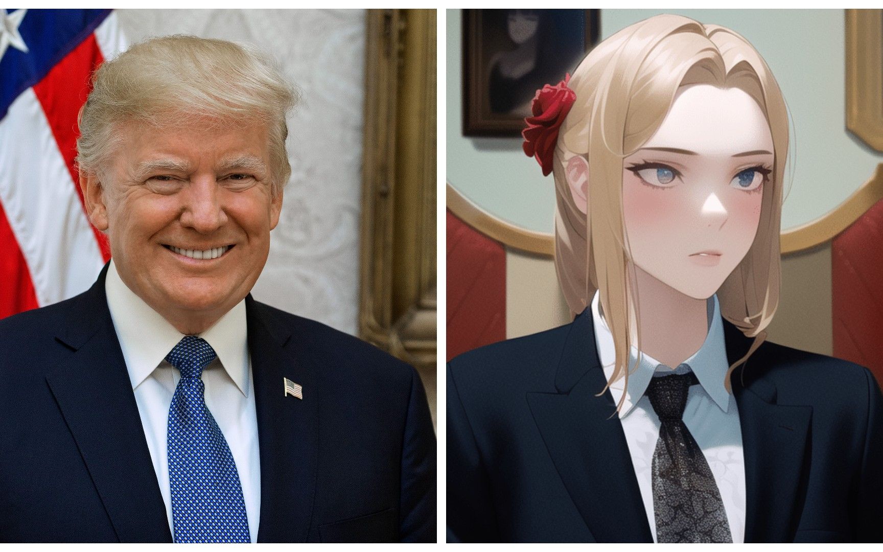 美国历任总统,但是AI画的二次元性转版|1945-2022