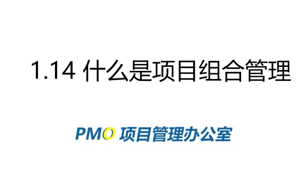 1.14 什么是项目组合管理