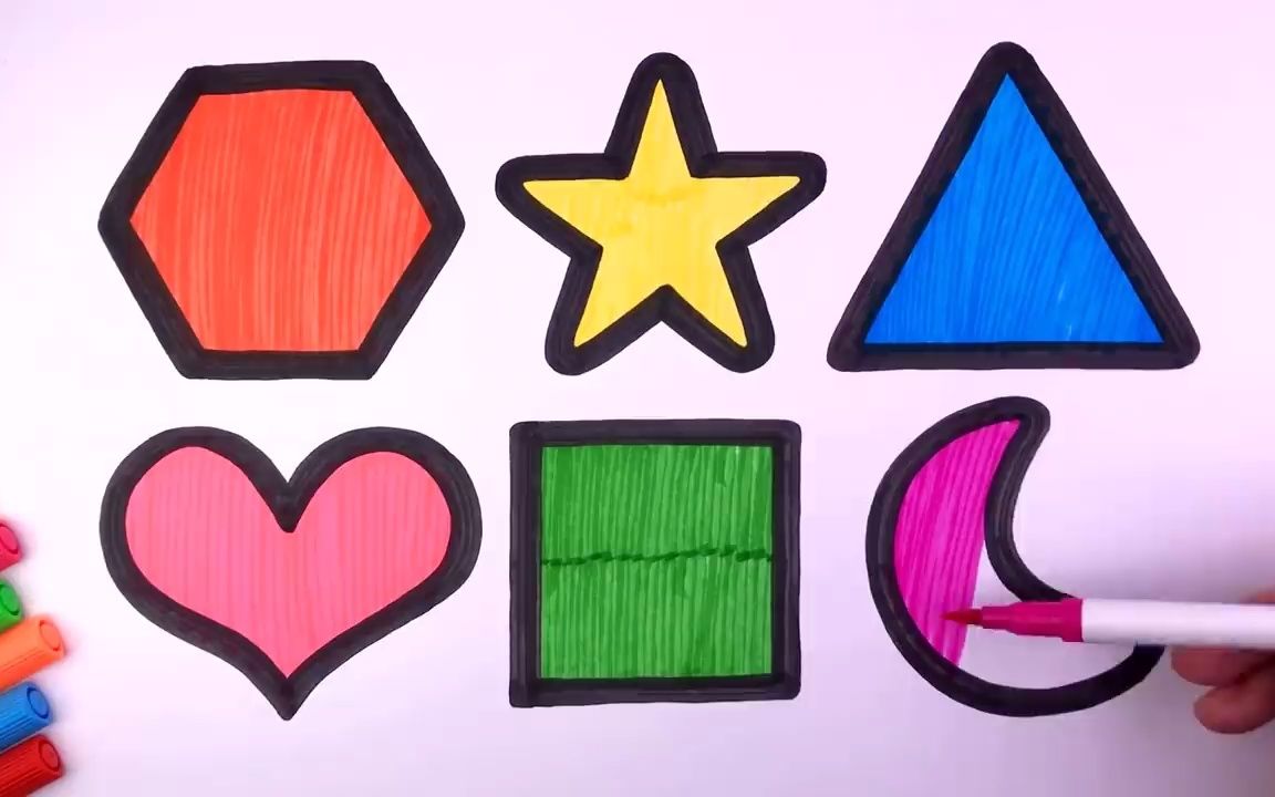 儿童简笔画为孩子们绘制基本几何图形