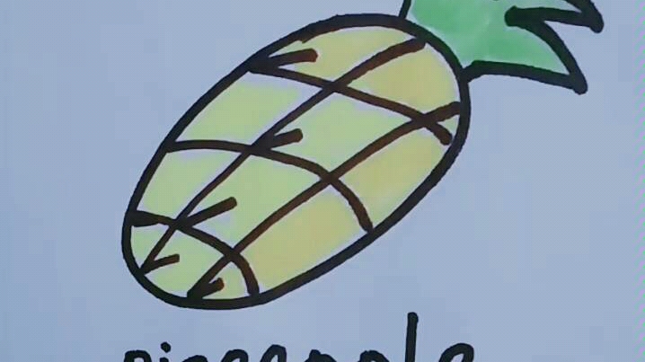一年级英语单词拼读发音音标简笔画菠萝pineapple