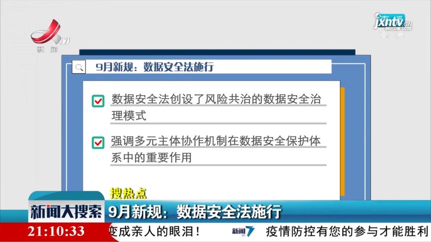 【搜热点】9月新规:数据安全法施行