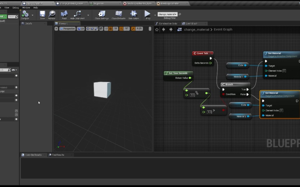 ue4 蓝图 更换材质 修改材质参数 简单特效制作
