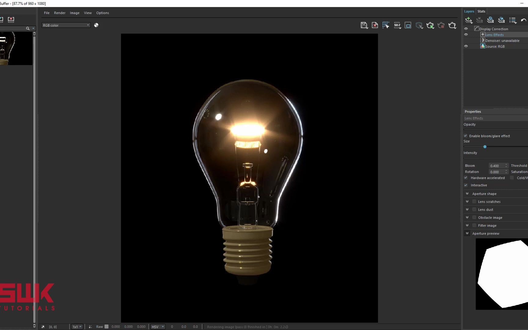 Maya + Vray 5 逼真的镜头效果,如光晕和眩光