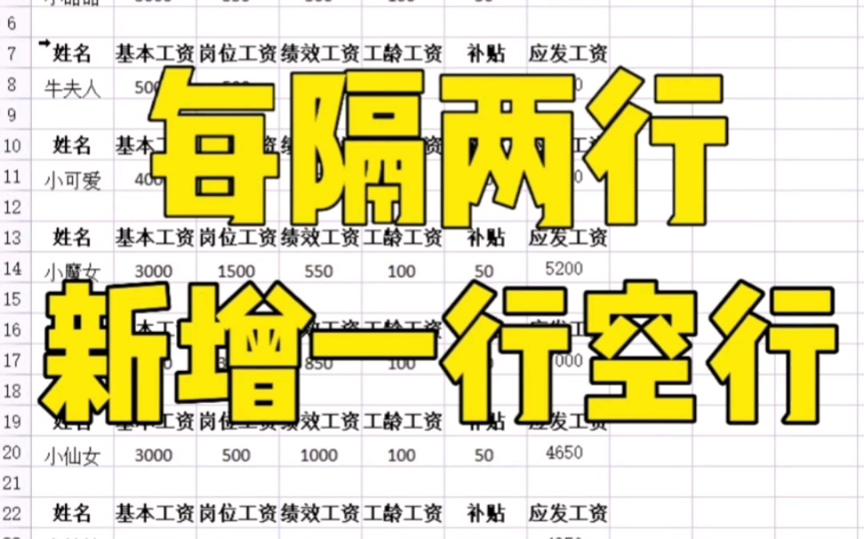 每隔两行新增一行空行✅