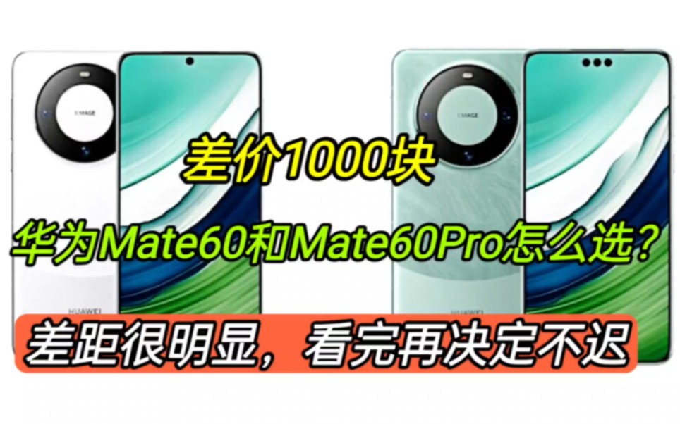 差价1000,华为Mate60和Mate60Pro怎么选?差别明显看完决定不迟