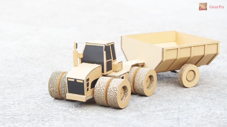 如何使硬纸板制作大卡车,看国外手工大牛怎么做的