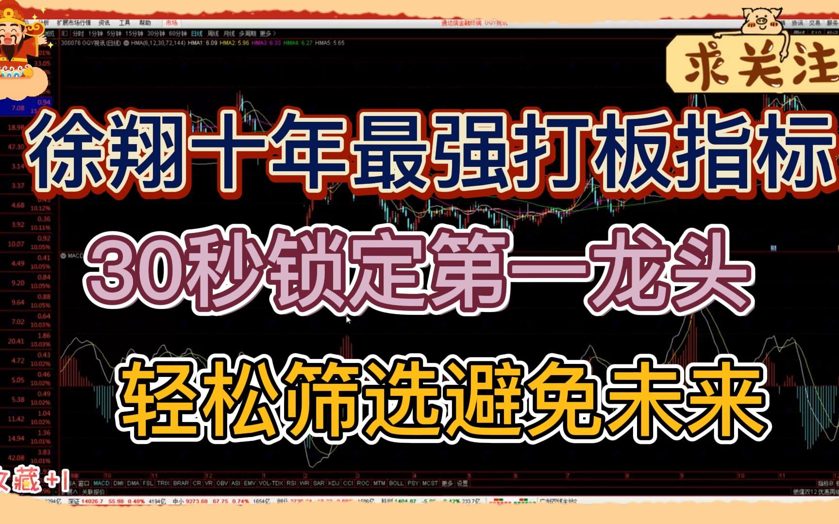 徐翔十年最强打板指标!通达信改良选股公式,30秒锁定第一龙头
