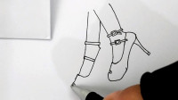 简笔画:如何画一双女人的高跟鞋,简单又好看