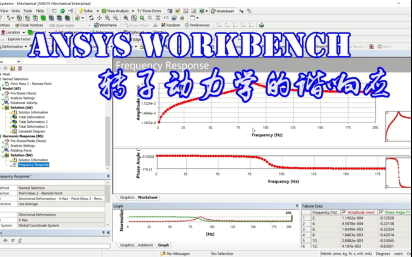 【谐响应】Ansys WorkBench 转子动力学的谐响应