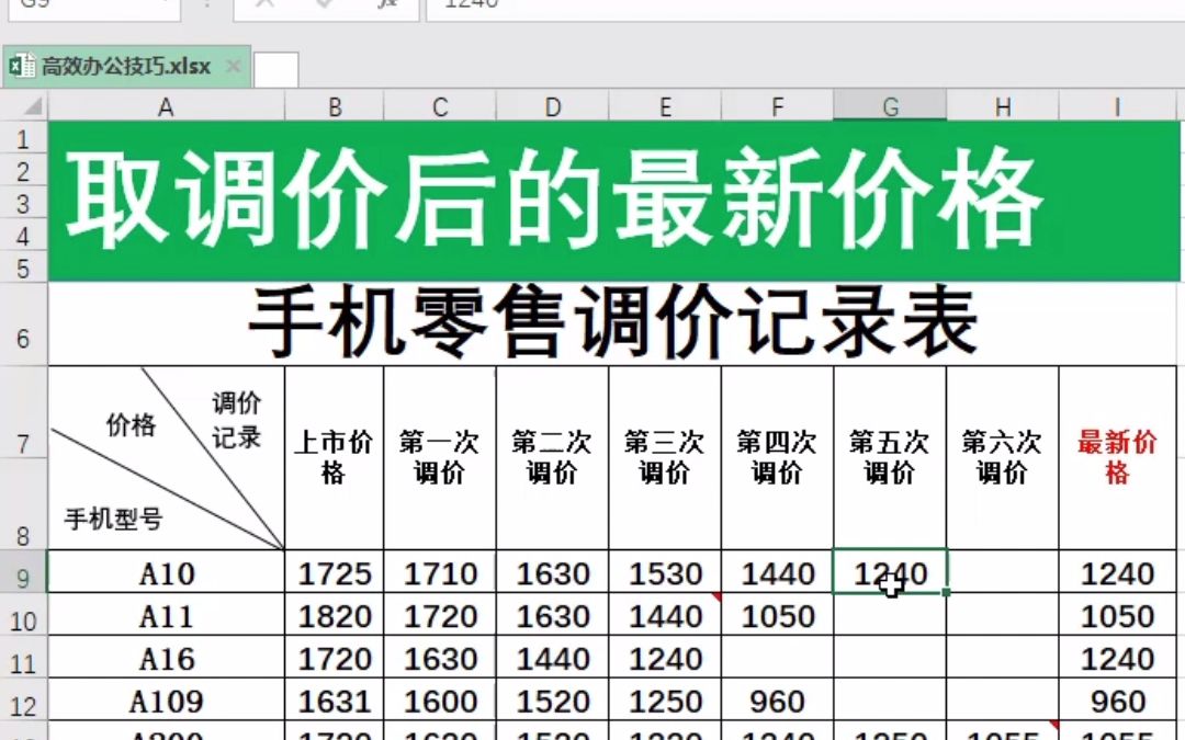 Excel取最后一个单元格数据
