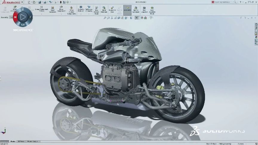 solidworks软件介绍,这个摩托车设计的太漂亮了!