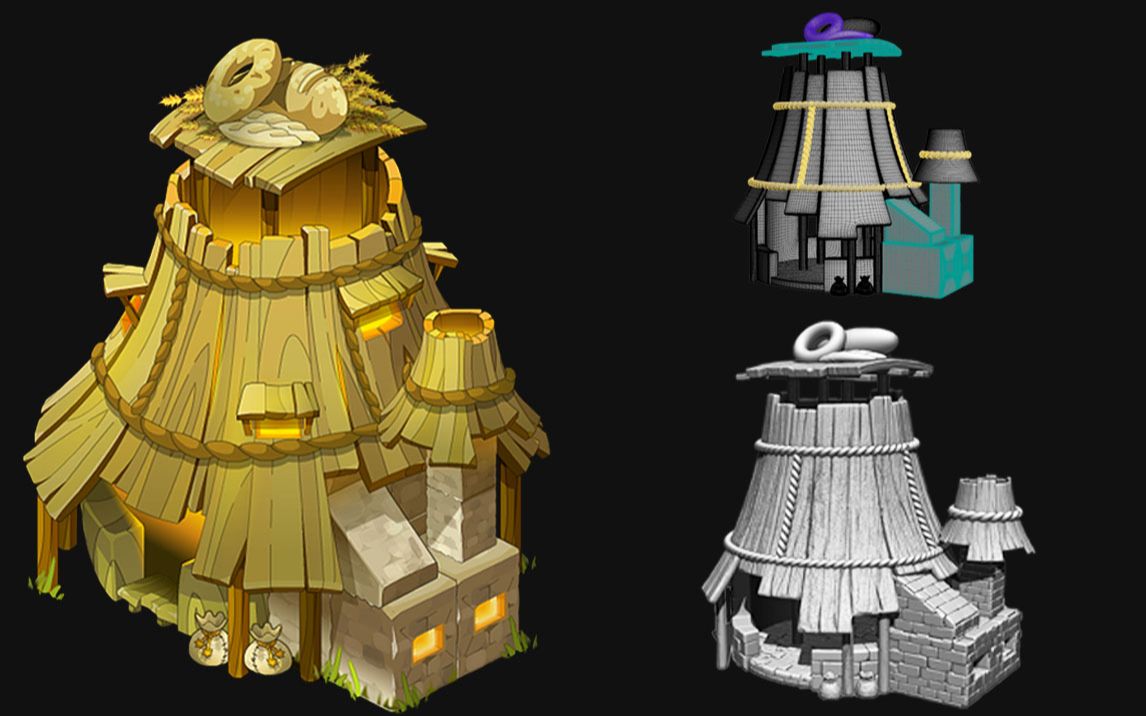 【3dmax教程】次世代场景设计讲解,风格化Q版房屋高模建模全流程,...