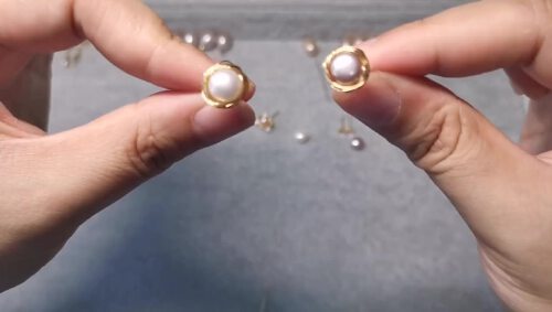 简单易学的珍珠绕线耳钉教程纯手工DIY饰品