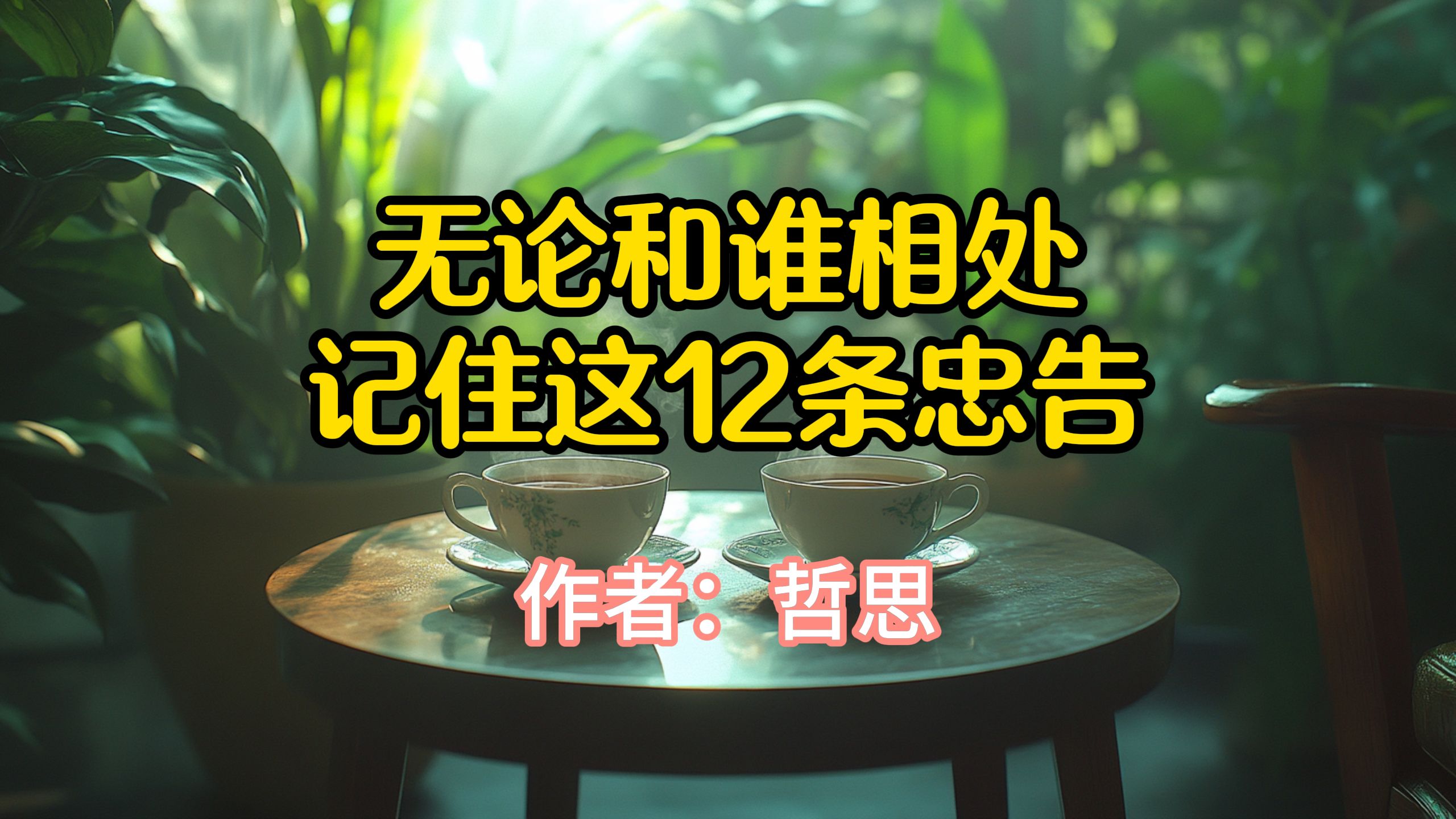《无论和谁相处,记住这12条忠告》,作者哲思