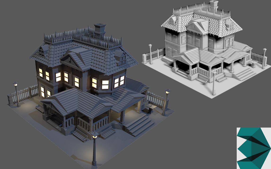 【3Dmax场景建模】别墅模型场景建模,3DMAX建模详细教程教程
