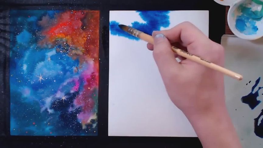 牛人示范梦幻星空的画法,原来这么简单!收藏学习了!