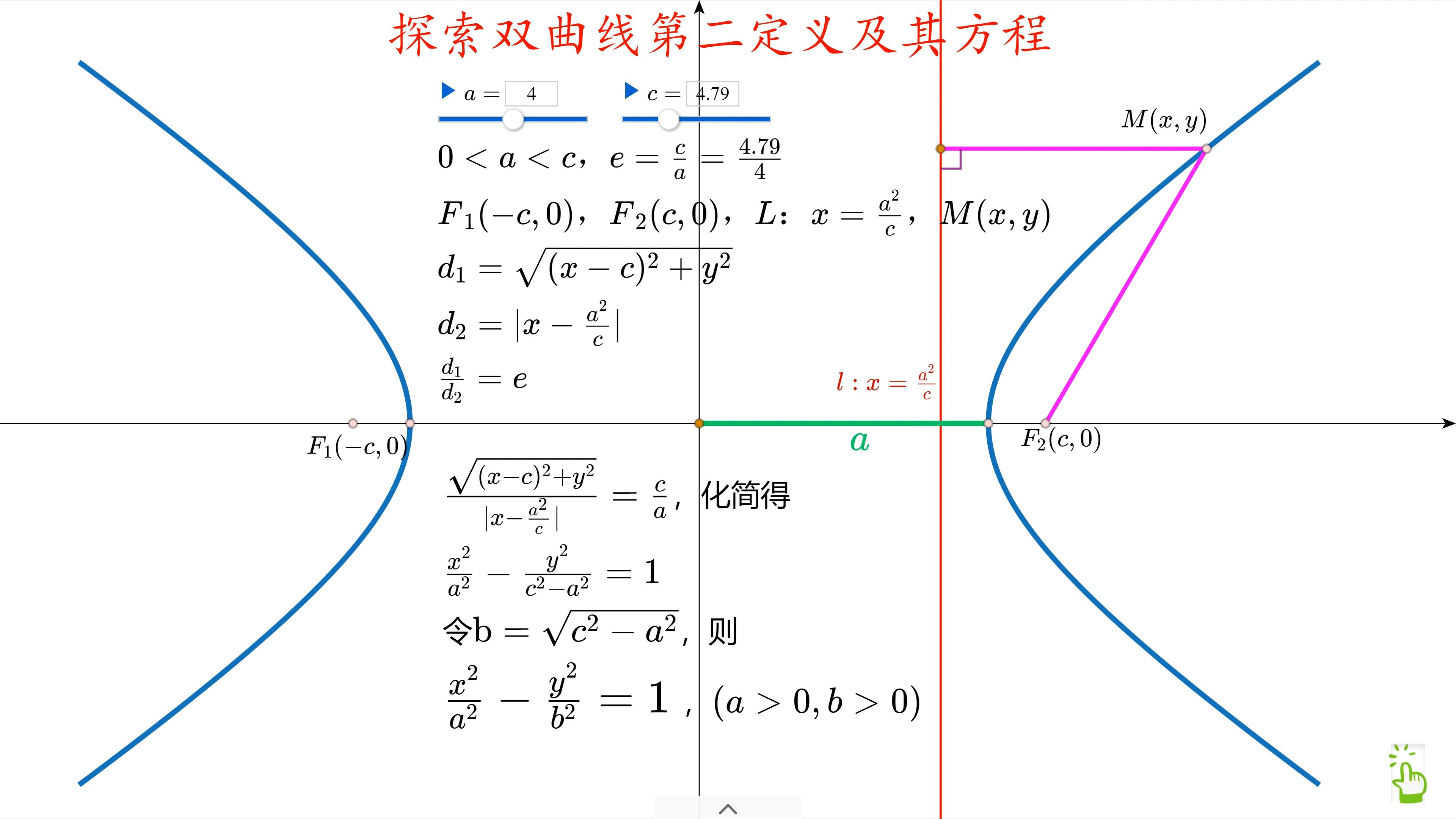 【高二数学】探索双曲线第二定义及其方程