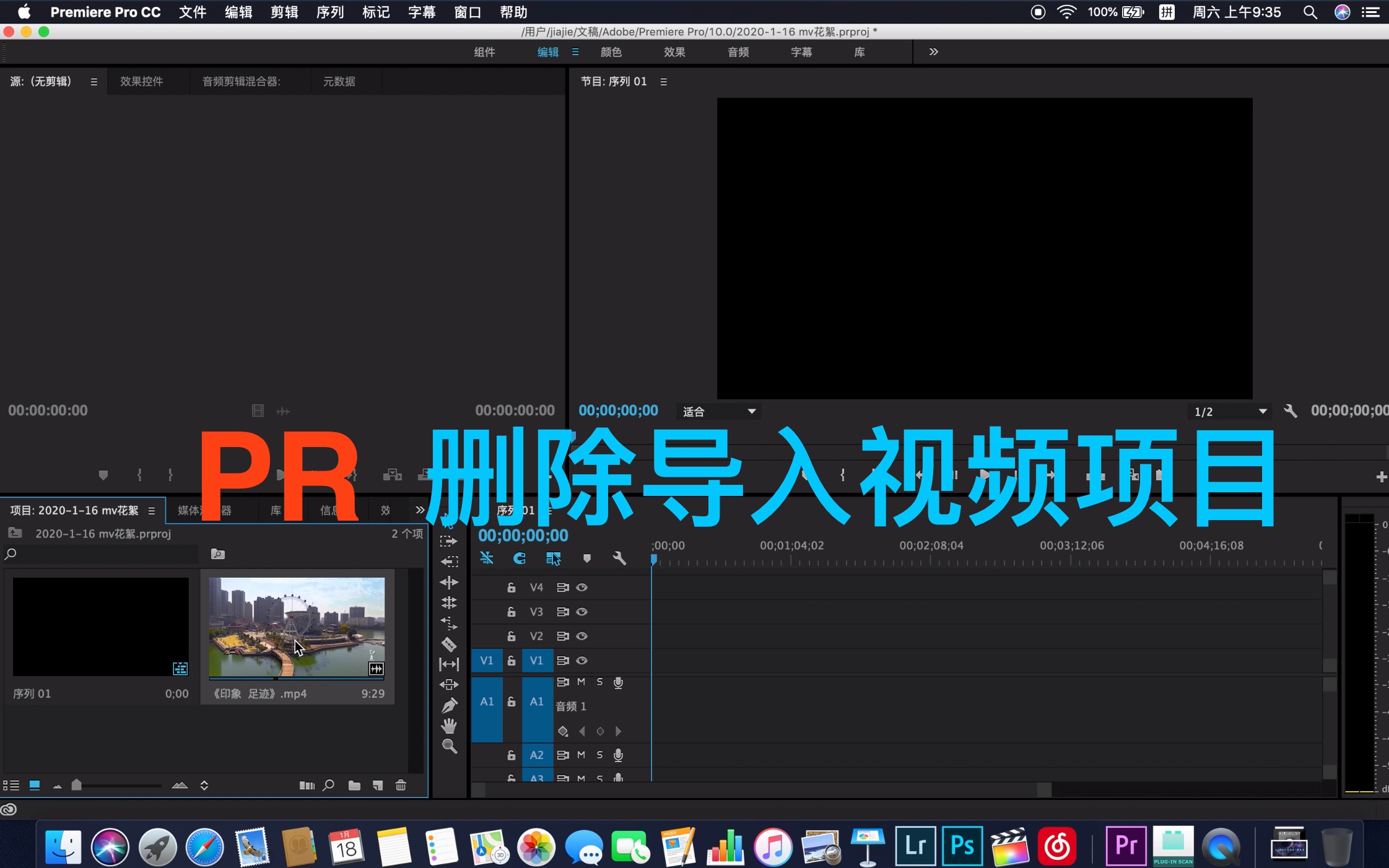 pr删除导入项目视频文件