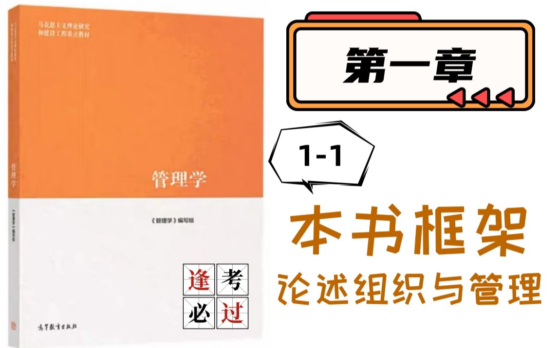 马工程《管理学》框架|1-1(代表第一章第1题)论述组织与管理的内容