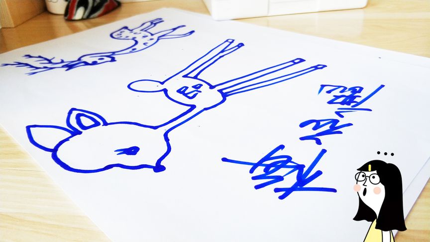 少儿绘画基础教程:亲子简笔画-梅花鹿