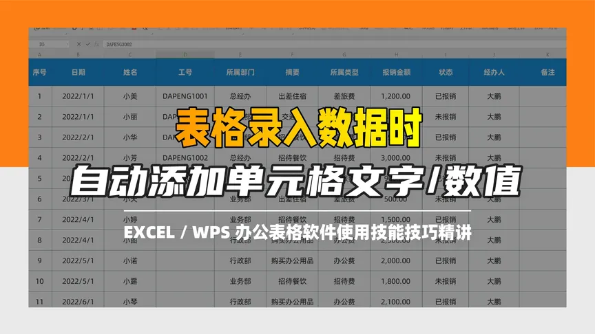 1分钟成为表格高手:录入数据时,单元格自动添加数值或文字